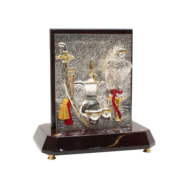 Art Studio :: Arabian Falcon/Sword/Dallah Silver Plaque